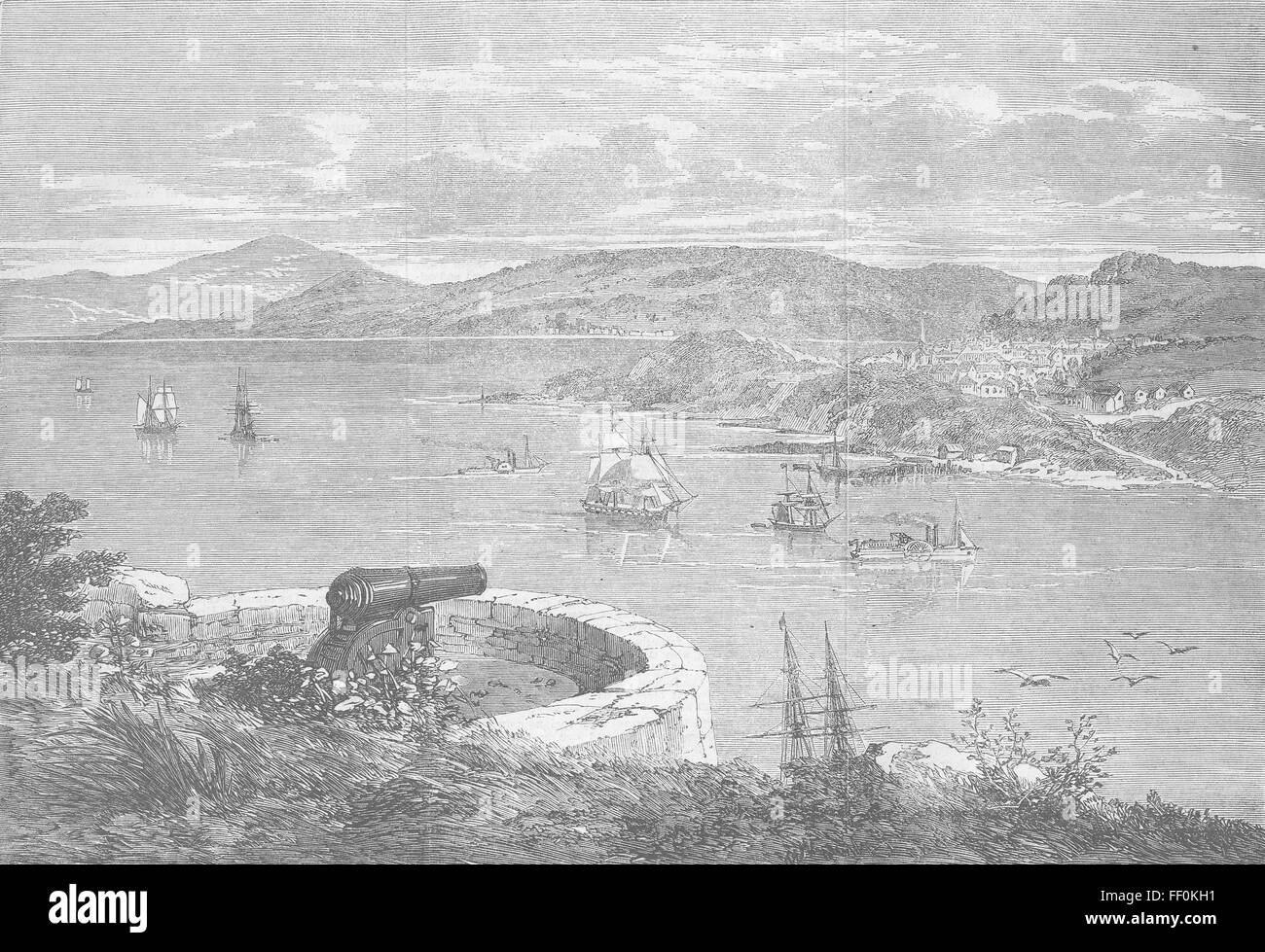 CANADA Point Levi, from Battlements of Quebec 1862. Illustrated London ...