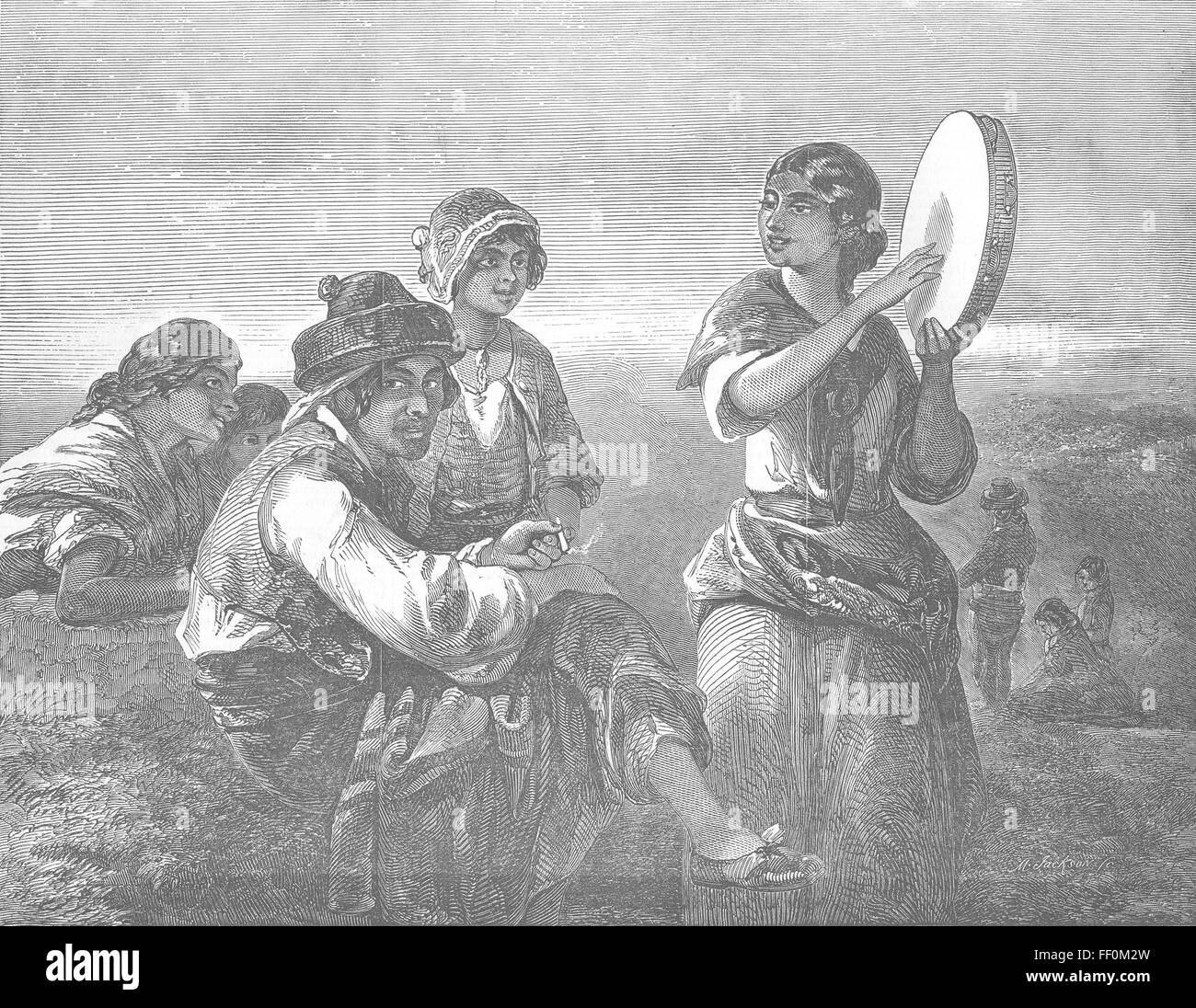 SPAIN Spanish Gipsies 1854. Illustrated London News Stock Photo - Alamy