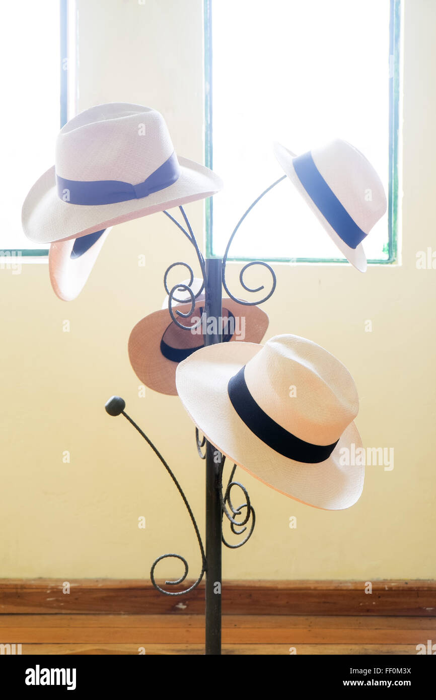 Colombian Hats on Rack Stock Photo - Alamy
