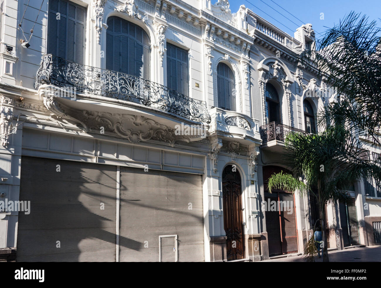 The adorned facade of a historical building in Montevideo, Uruguay ...