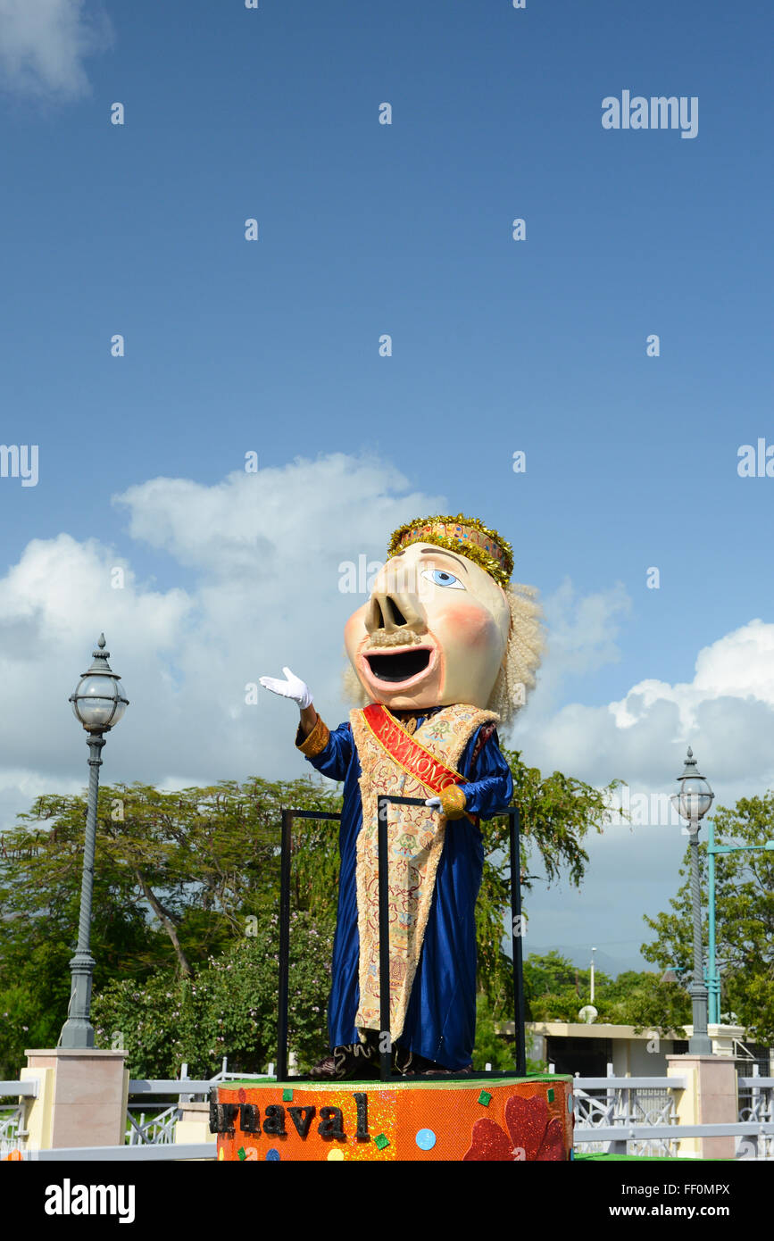 Rei Momo (The King of carnivals) on a float during carnival in Ponce ...