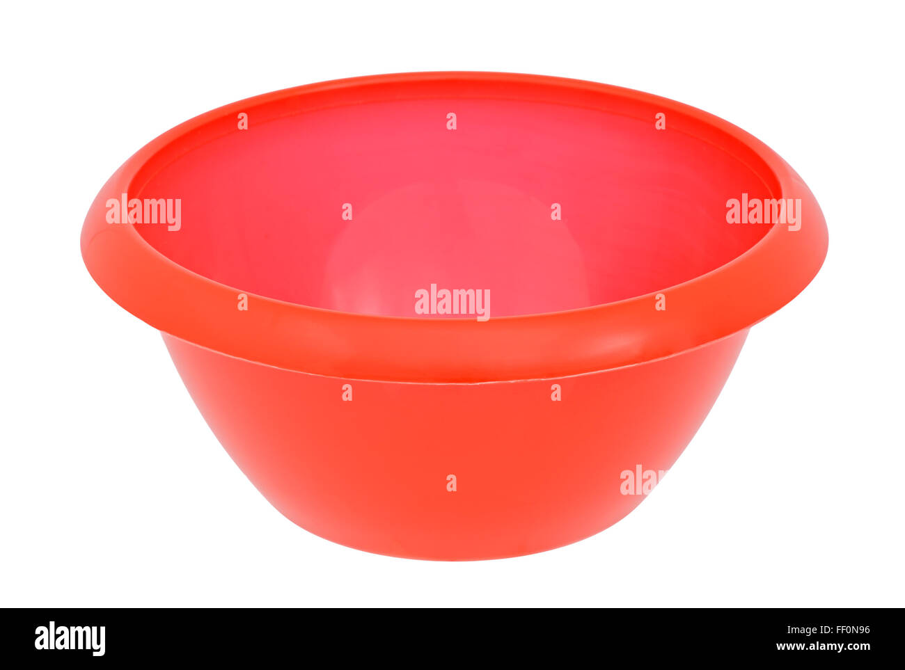 Red plastic bowl isolated on the white background Stock Photo - Alamy