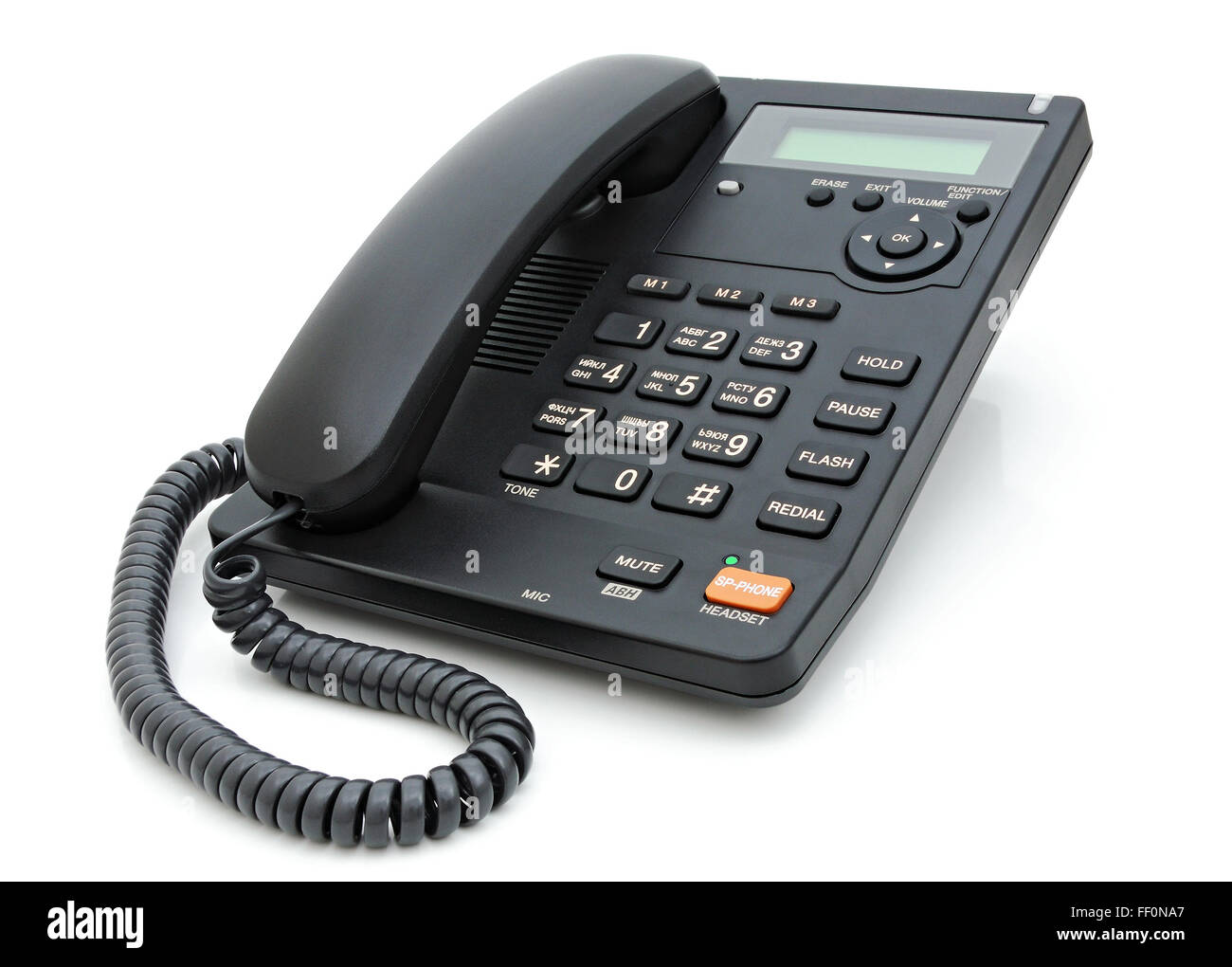 Black Digital phone isolated on the white background Stock Photo - Alamy