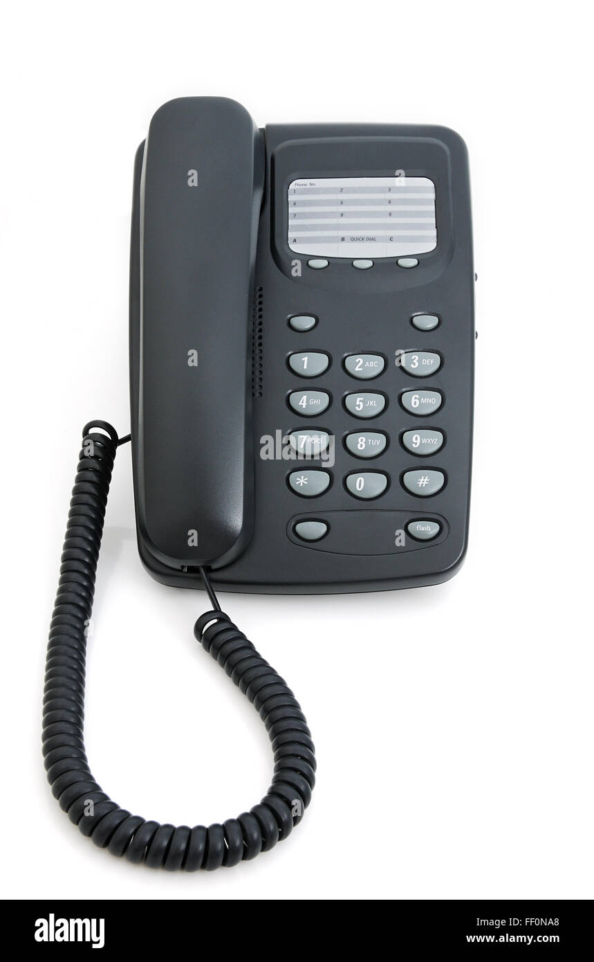 Black Digital phone isolated on the white background Stock Photo - Alamy