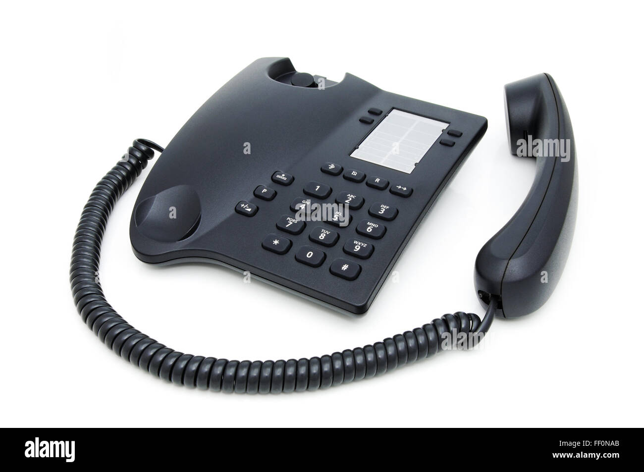 Black Digital phone isolated on the white background Stock Photo - Alamy