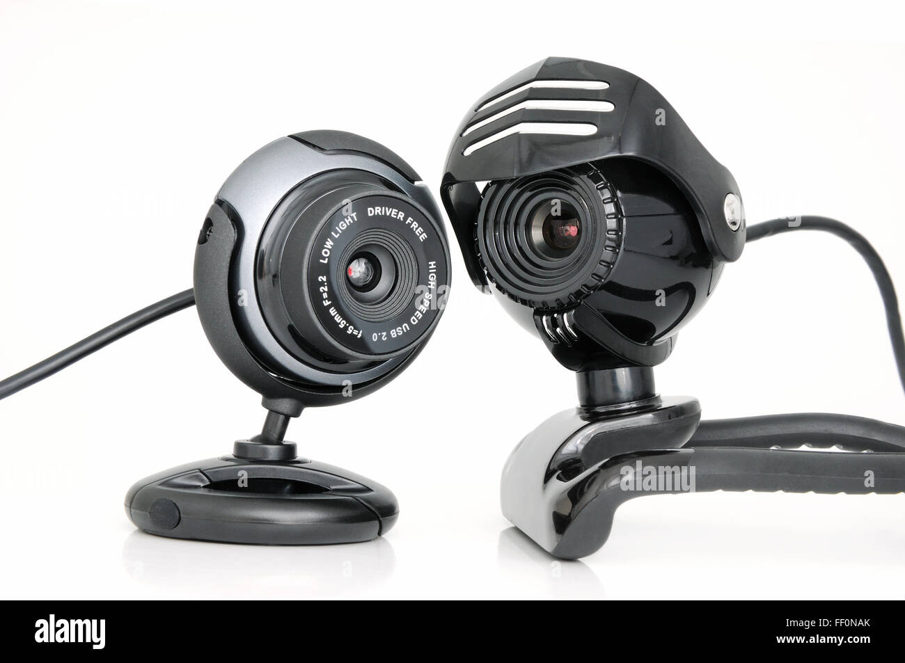 2 Web-cameras for internet video-conference on white background Stock ...