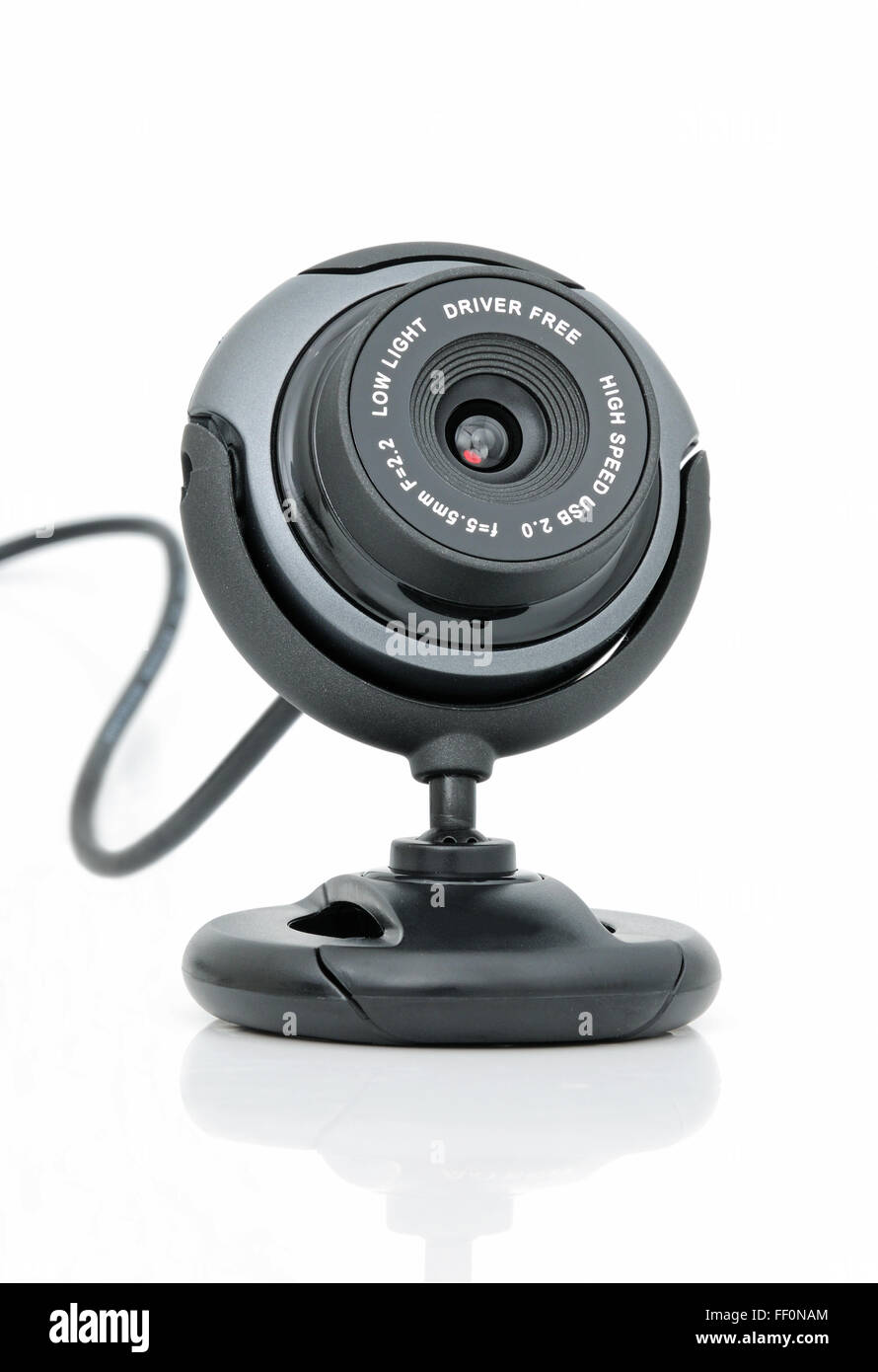 Webcamera for internet video-conference isolated on a white background ...
