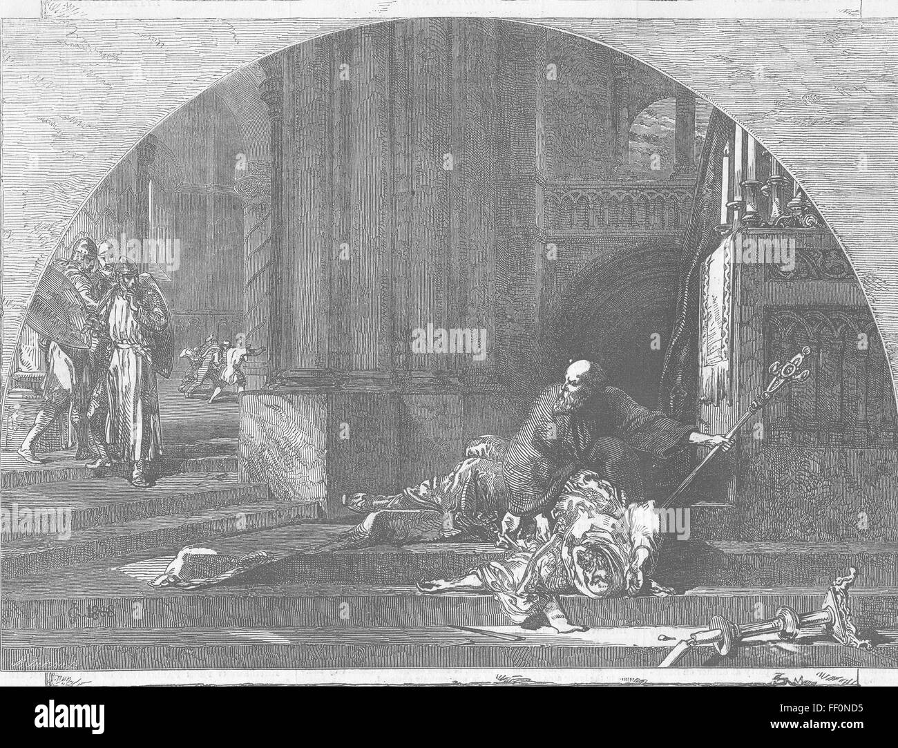 CLERGY The Murder of Thomas a Becket 1849. Illustrated London News ...