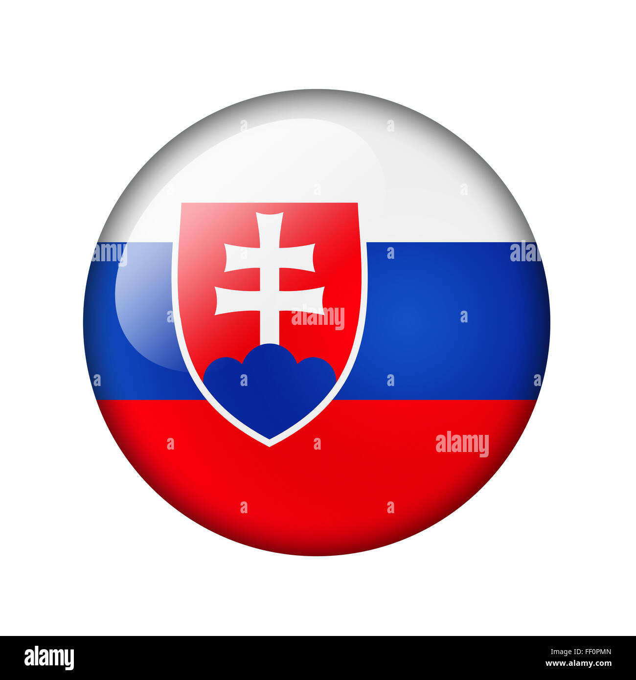 Slovakia flag glossy circle hi-res stock photography and images - Alamy