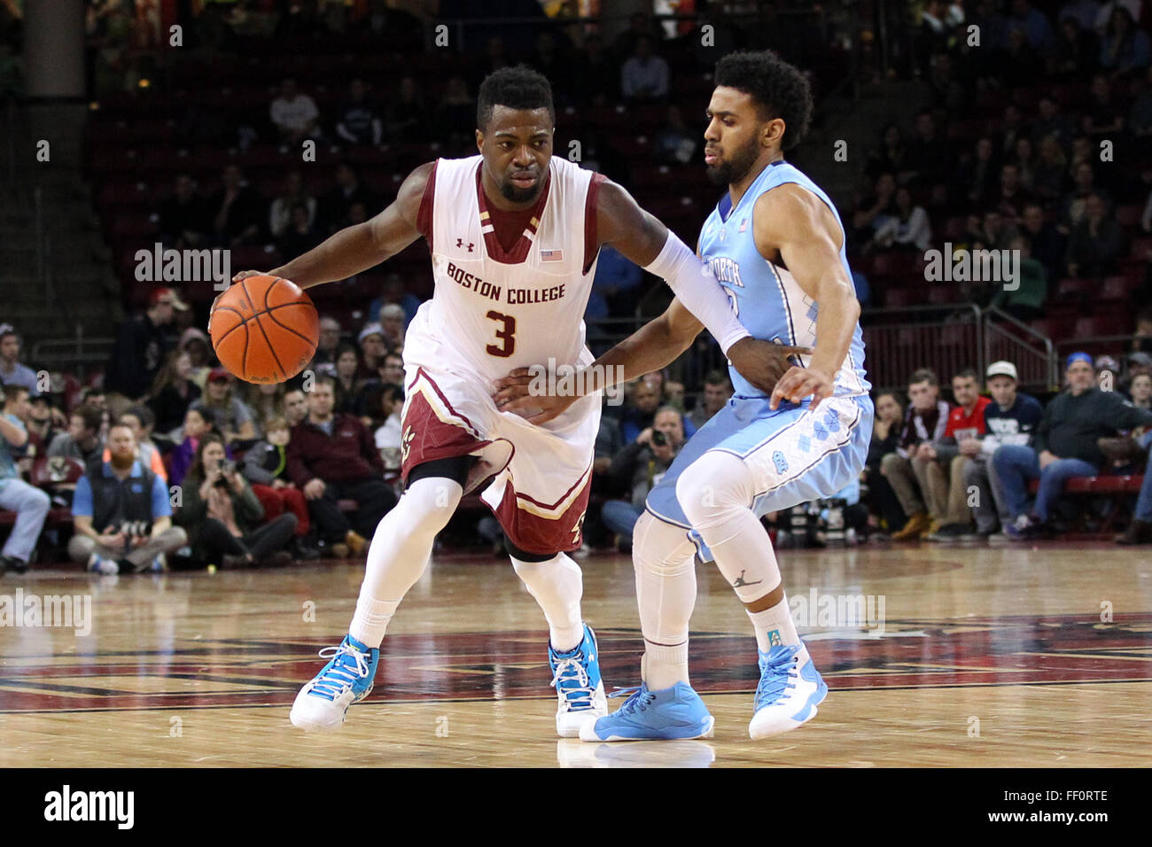 Conte Forum. 9th Feb, 2016. MA, USA; Boston College Eagles guard Eli ...