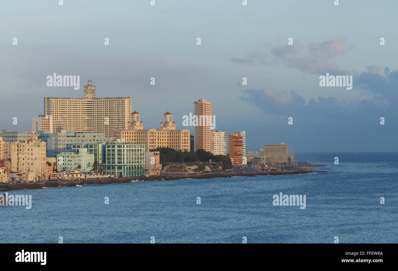 Havana city skyline and ocean, Havana, Cuba Stock Photo - Alamy