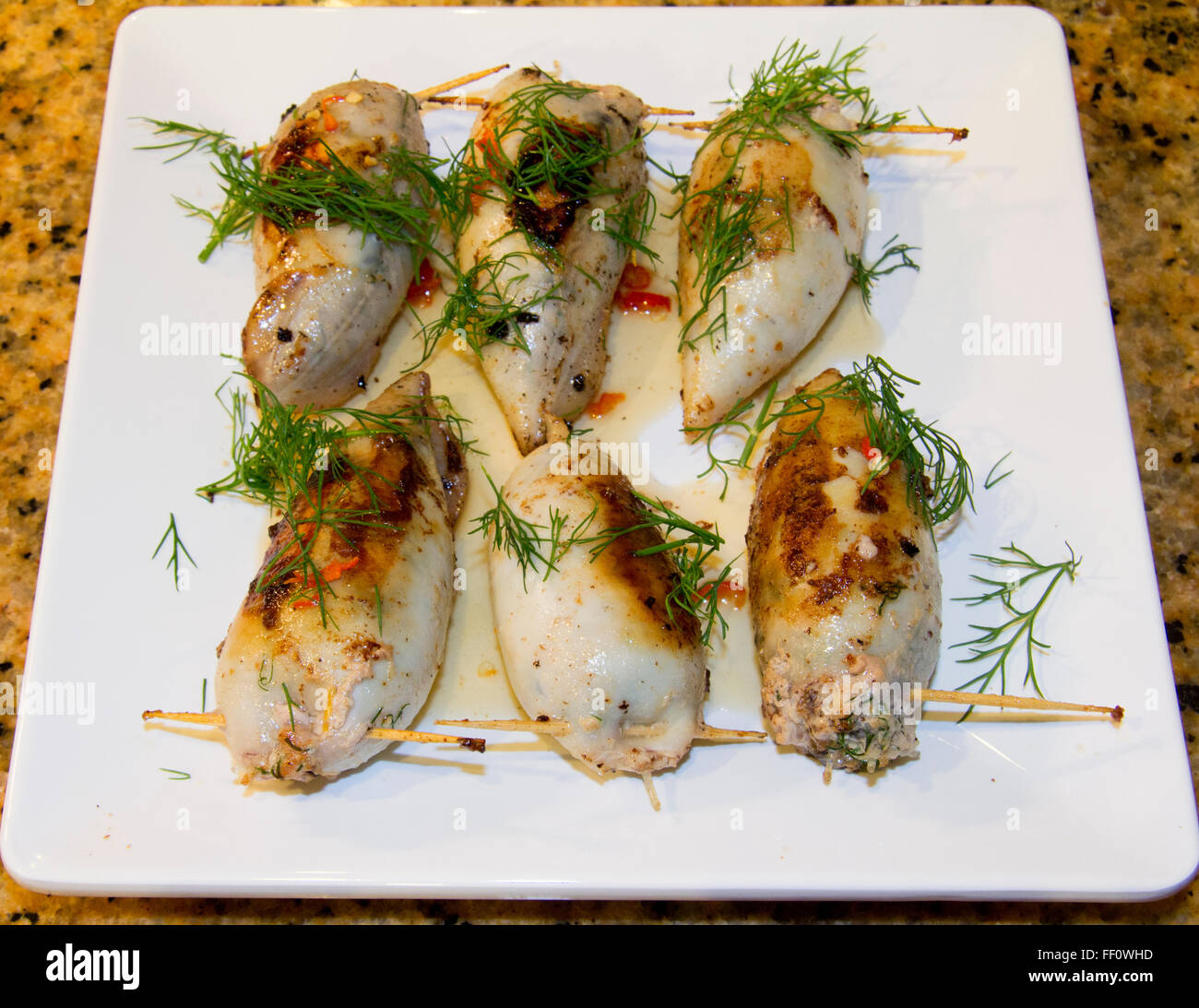 Stuffed baby squid hi-res stock photography and images - Alamy