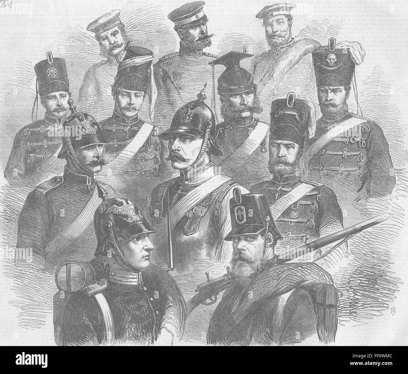 GERMANY Troops of Prussian Army 1866. Illustrated London News Stock ...