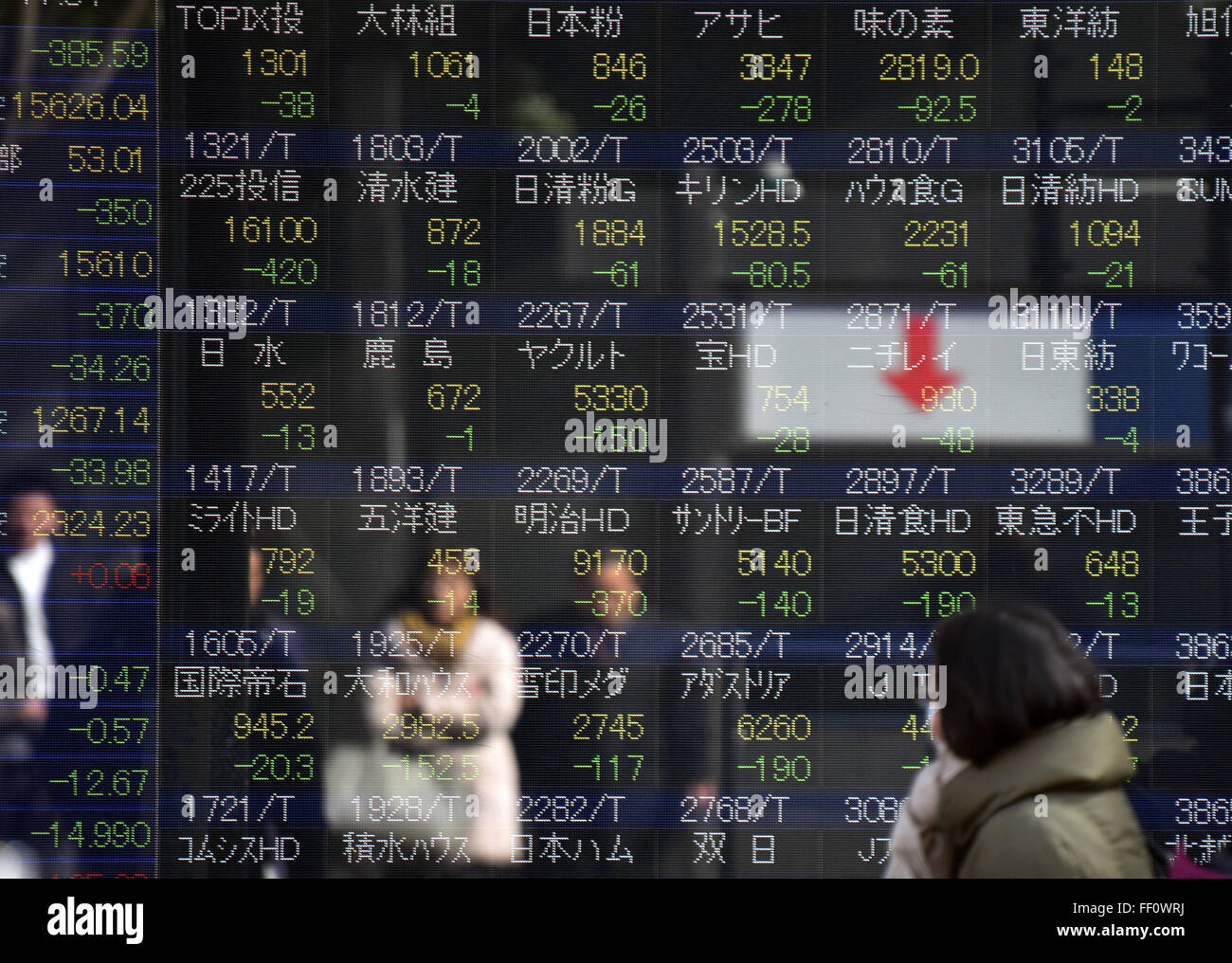 Wednesday. 10th Feb, 2015. February 10, Tokyo, Japan - Japanese stocks ...