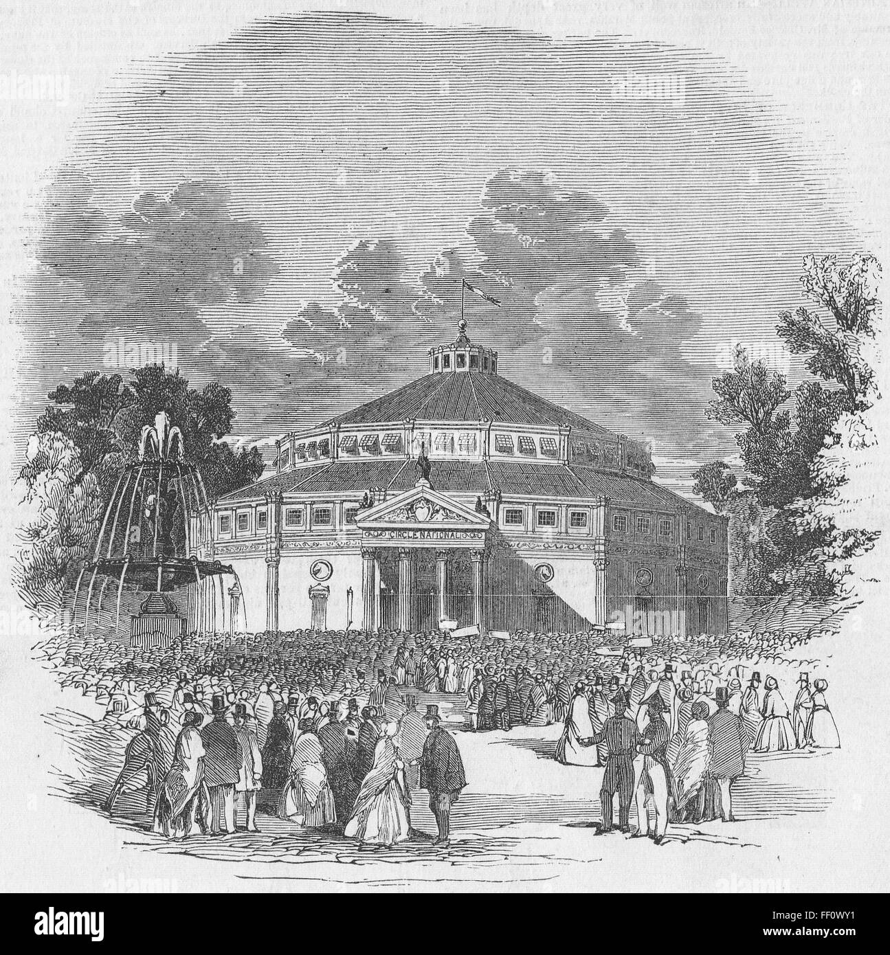 FRANCE Circus of the Champs Elysees 1851. Illustrated London News Stock ...