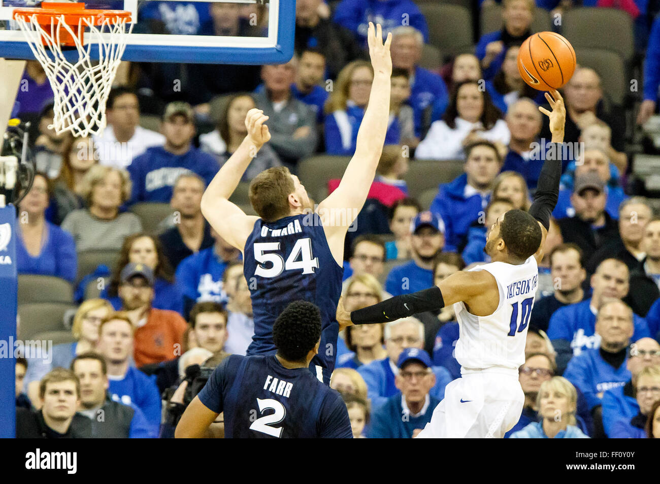 Omaha, NE USA. 09th Feb, 2016. Xavier Musketeers forward Sean O'Mara ...