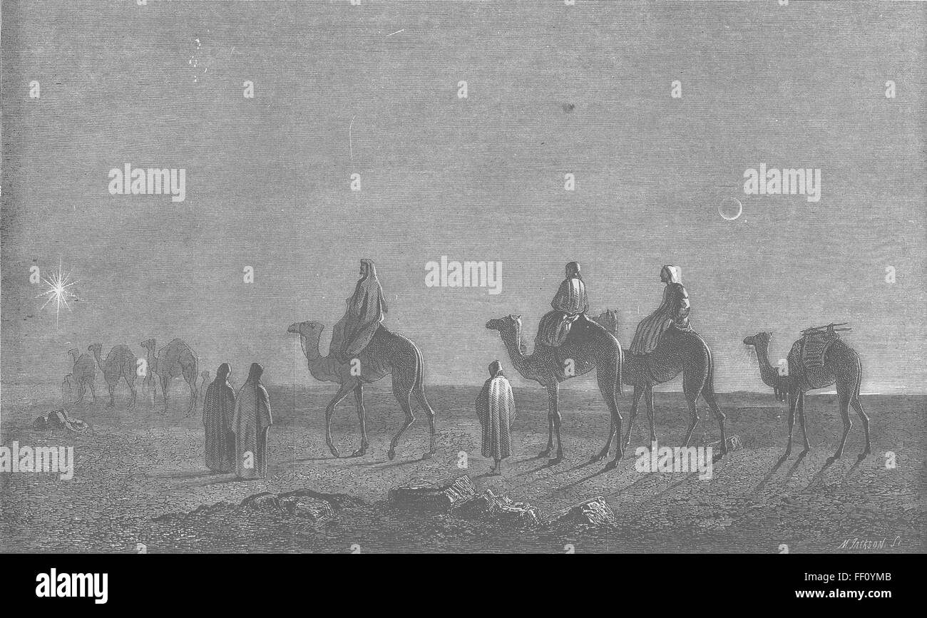 RELIGIOUS Star, east Wise Men, camels 1858. Illustrated London News ...