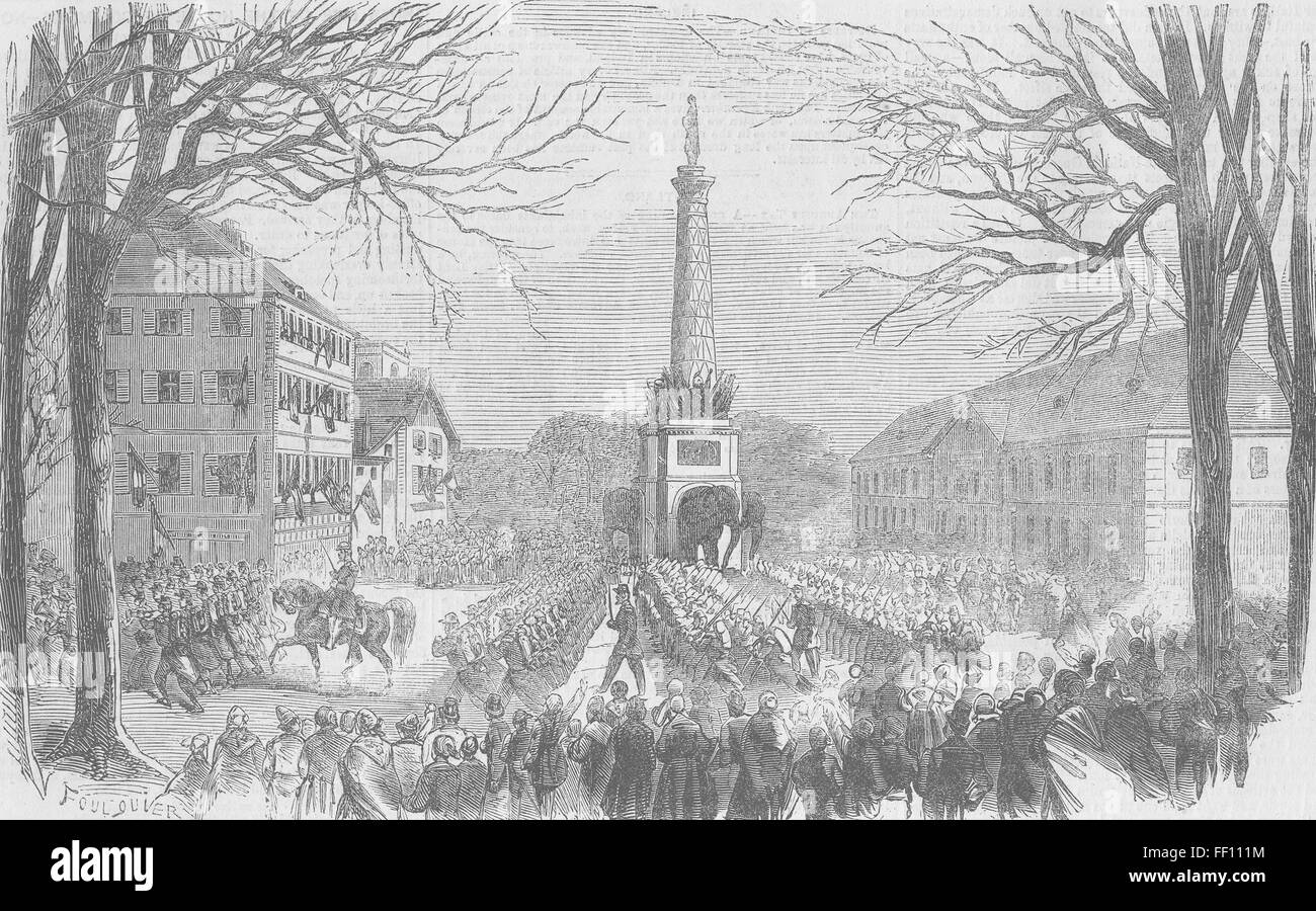 FRANCE Treaty of Turin Troops, Chambery, Savoie 1860. Illustrated Times ...