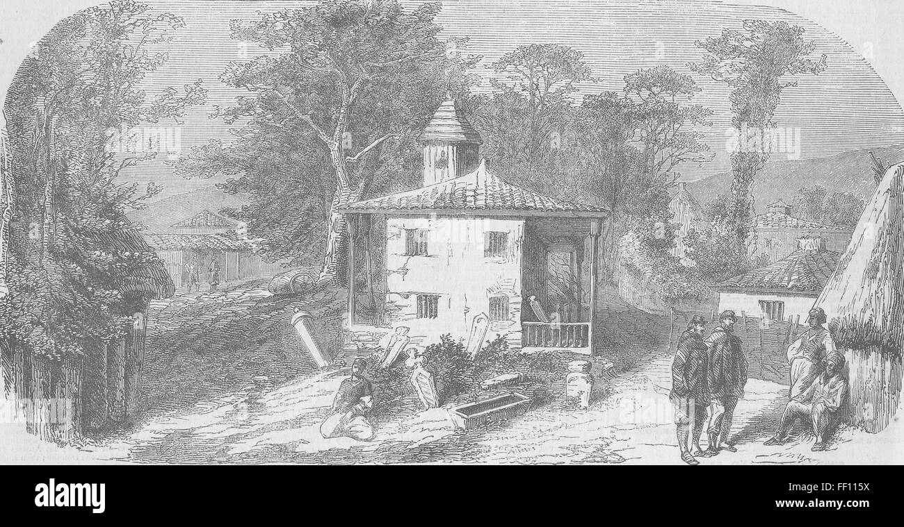 RUSSIA Tartar village & mosque, Skelia 1860. Illustrated Times Stock ...