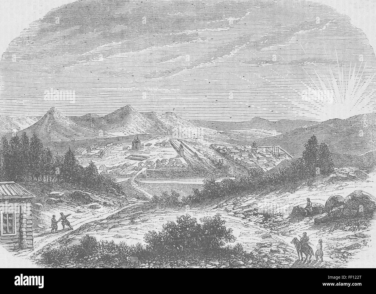 CHINA Kiakhta, Siberian frontier town 1859. Illustrated Times Stock ...