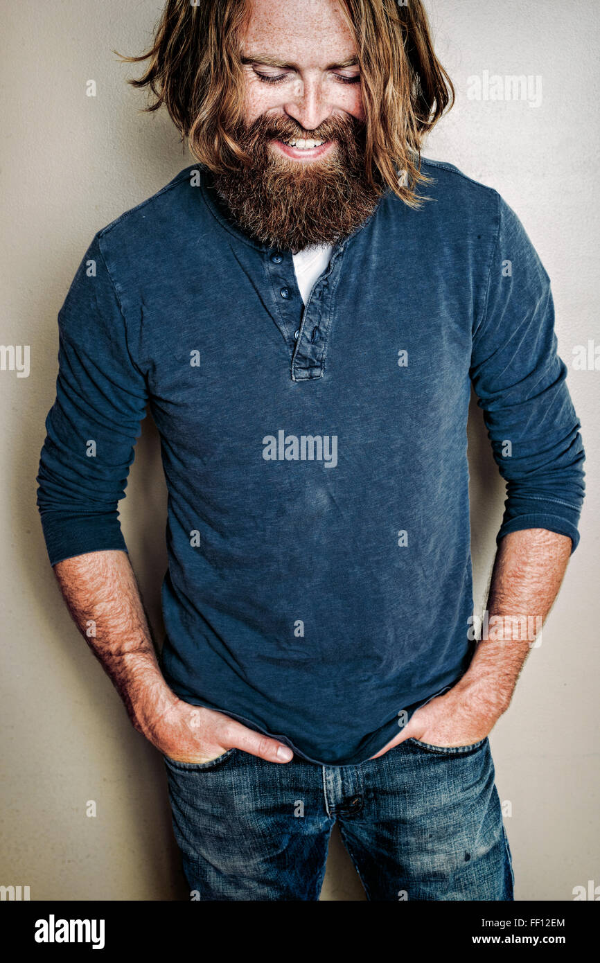 Man hands down pants hi-res stock photography and images - Alamy