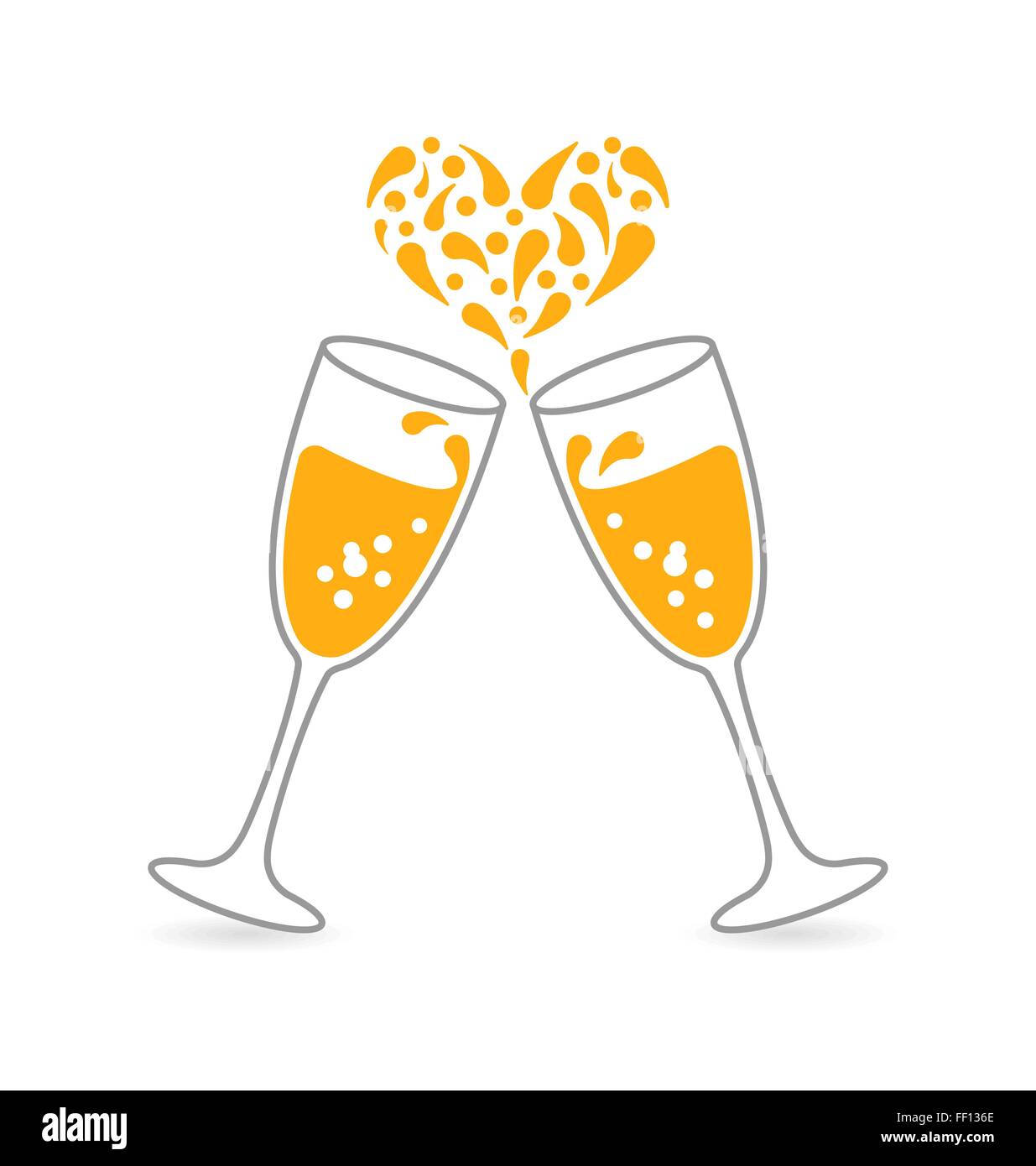 Champagne card on white Stock Vector Images - Alamy