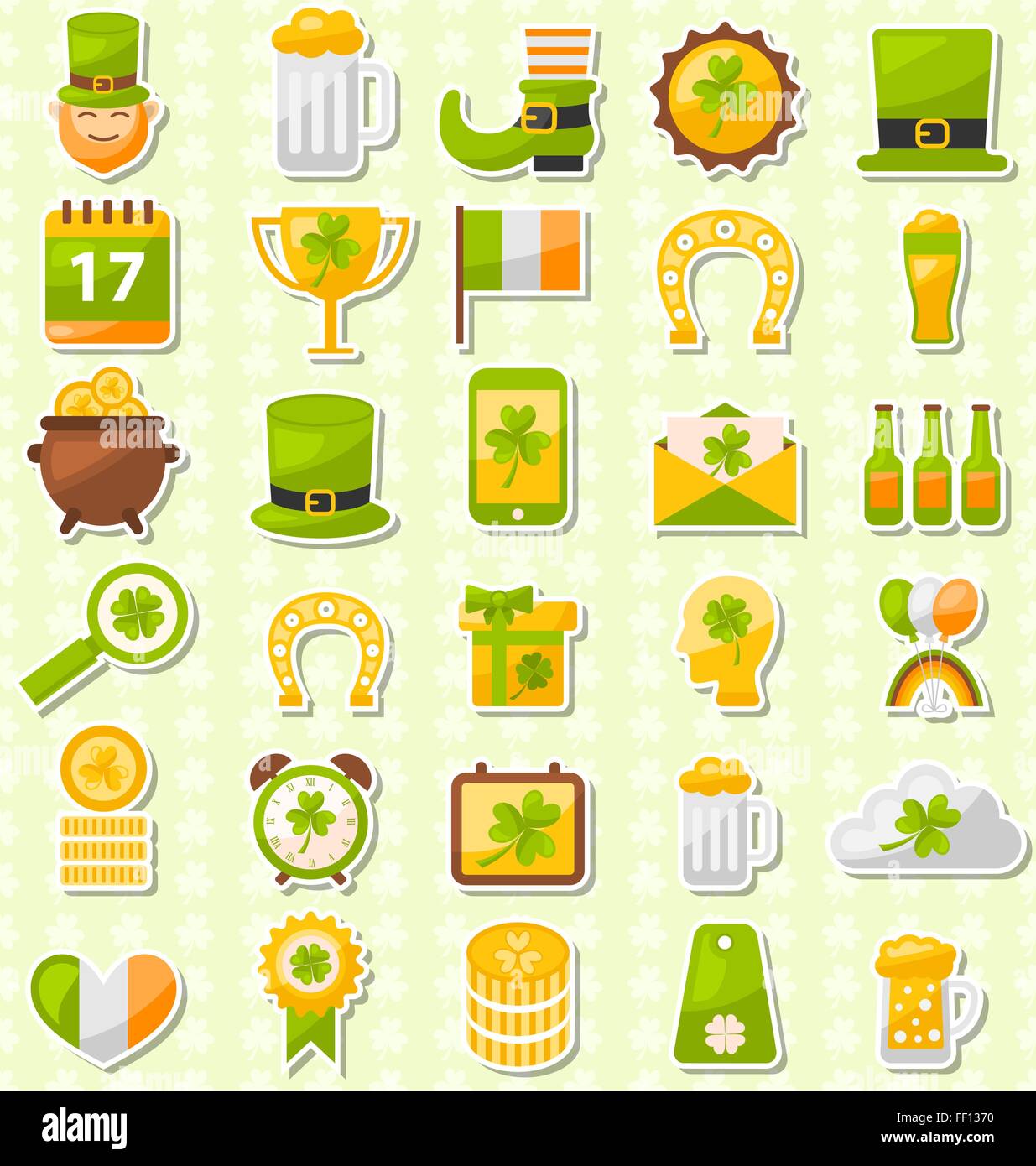 Modern Flat Design Icons for Saint Patrick's Day, Collection Holiday ...