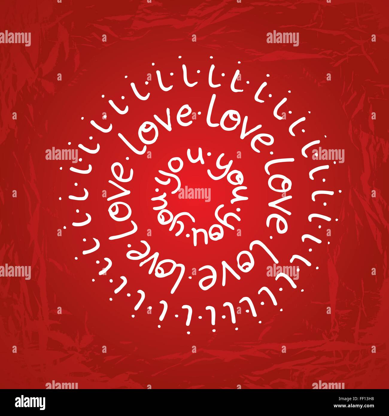 Valentines day round lettering on red gradient background with texture ...