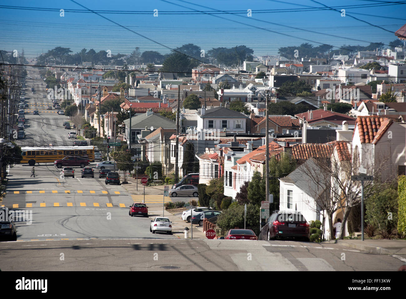 San Francisco street scene featuring Ulloa in the foreground and the ...