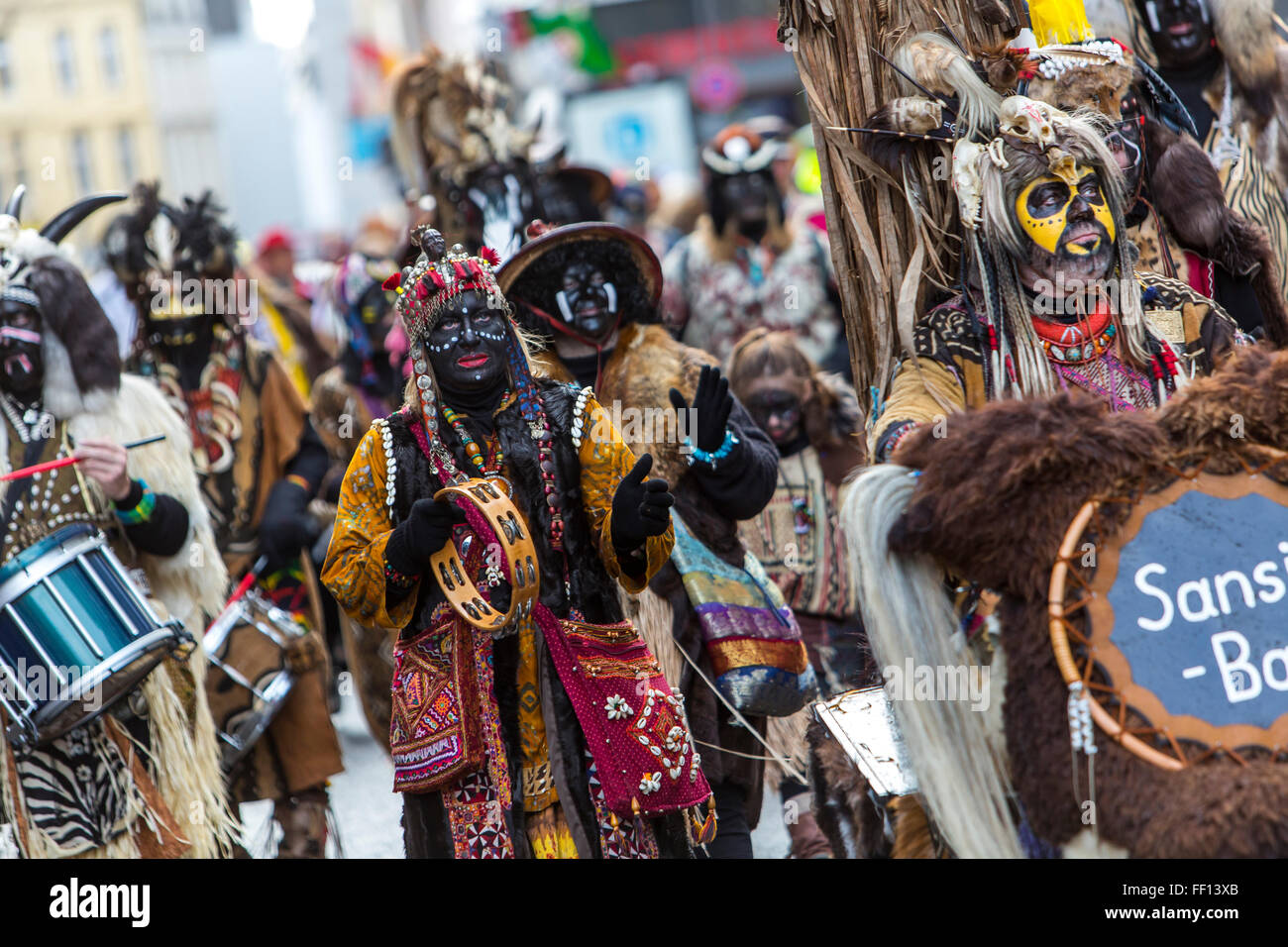 Street carnival parade and party in Cologne, Germany, at Carnival ...