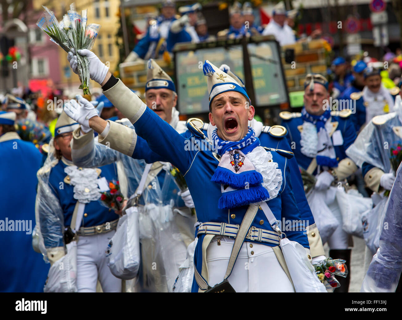 Street carnival parade and party in Cologne, Germany, at Carnival ...