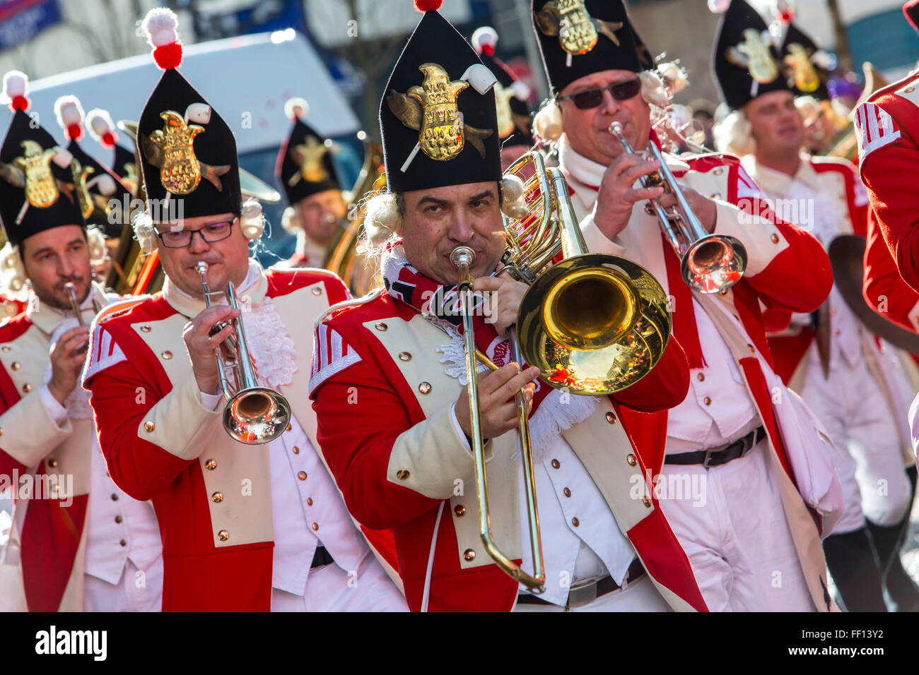 Street carnival parade and party in Cologne, Germany, at Carnival ...