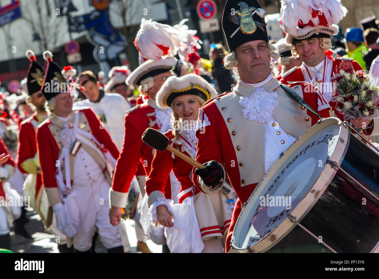 Street carnival parade and party in Cologne, Germany, at Carnival ...
