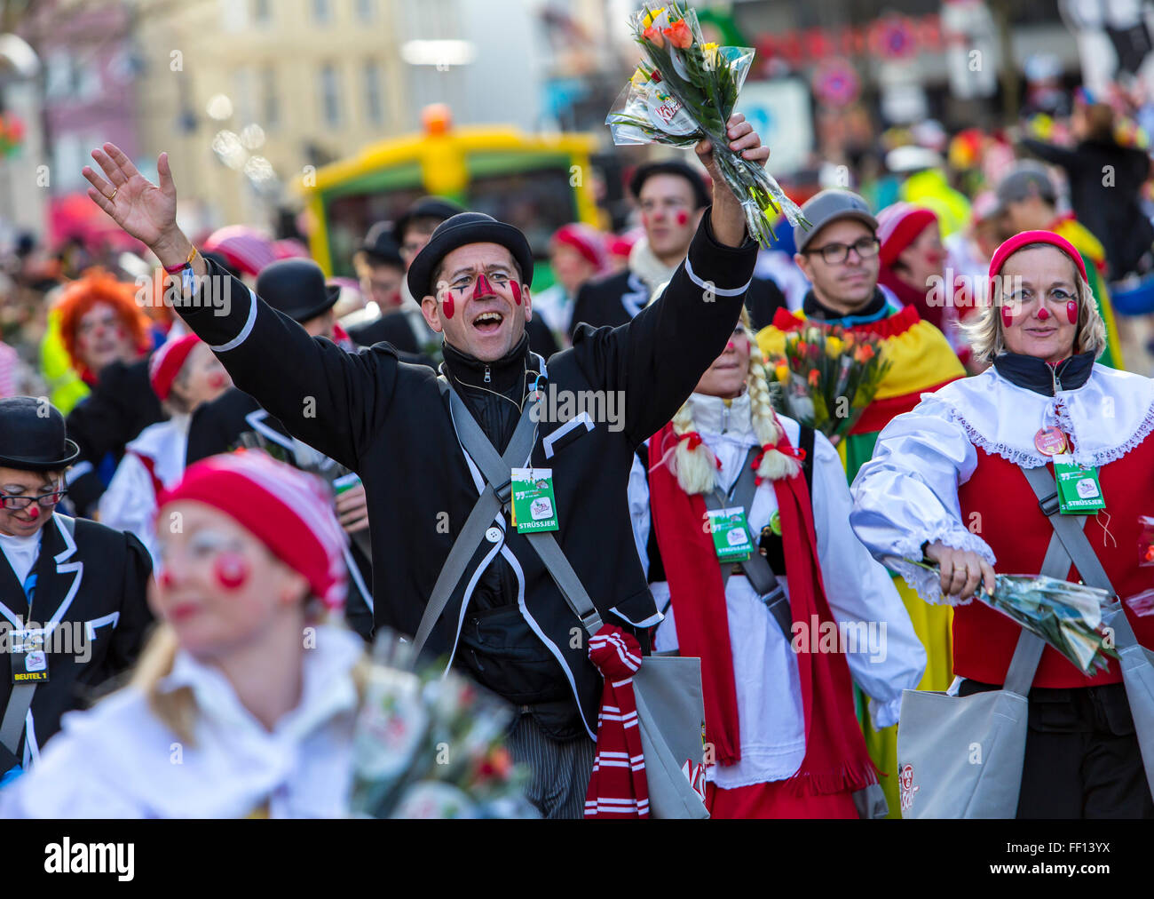 Street carnival parade and party in Cologne, Germany, at Carnival ...