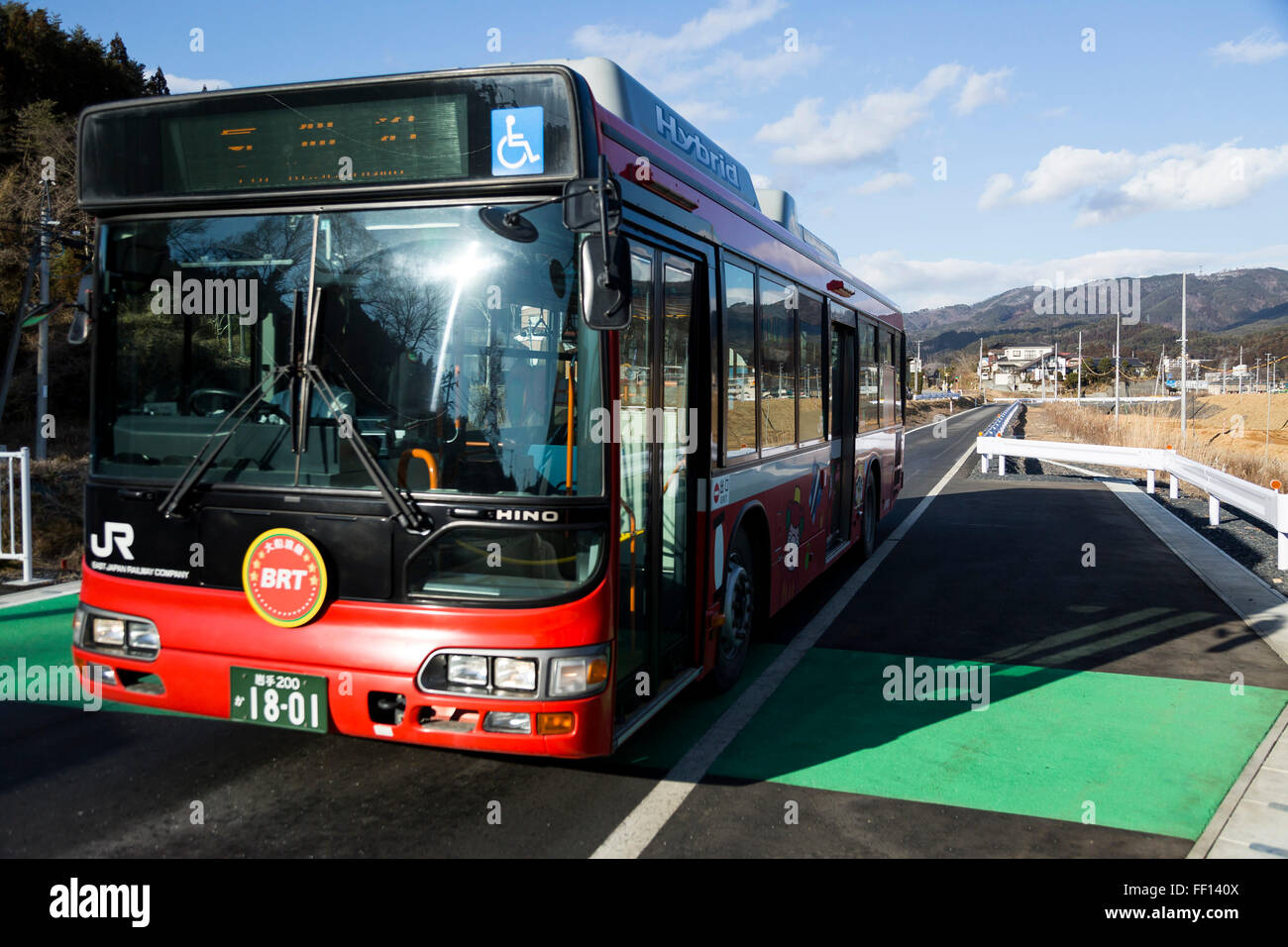 A bus operates on the new East Japan Railways (JR East) Bus Rapid ...