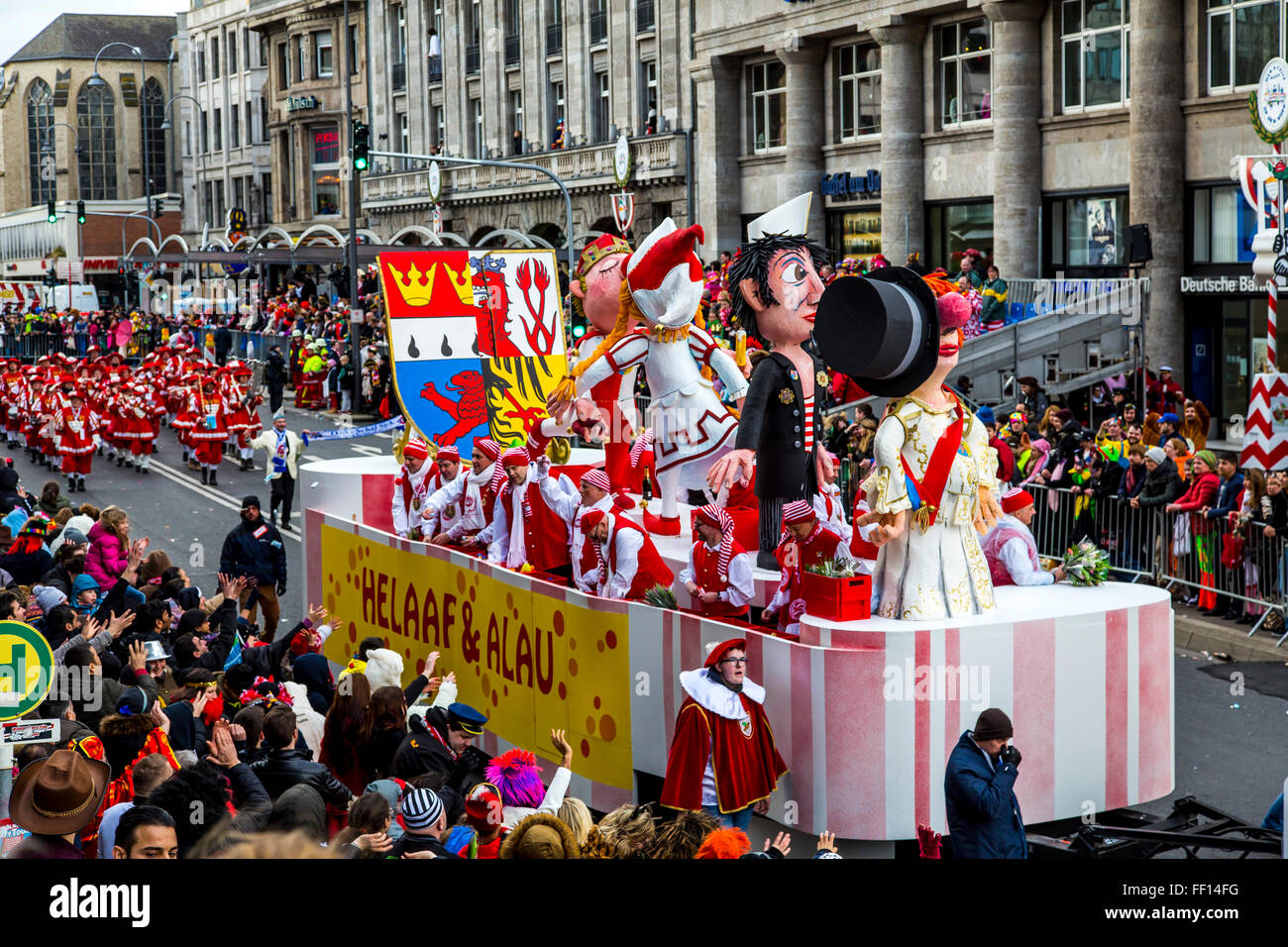Street carnival parade and party in Cologne, Germany, at Carnival ...