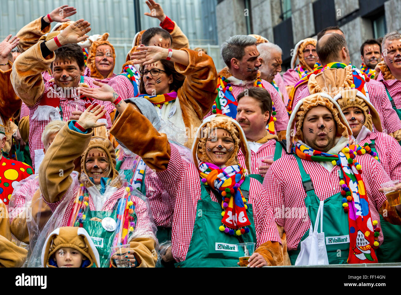 Street carnival parade and party in Cologne, Germany, at Carnival ...