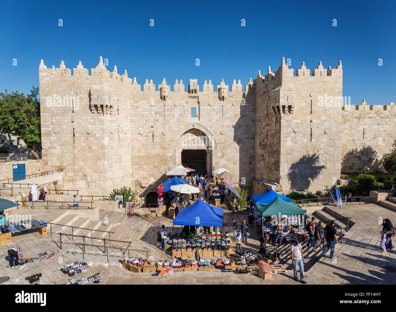 historical landmark damascus gate in jerusalem old town israel Stock ...