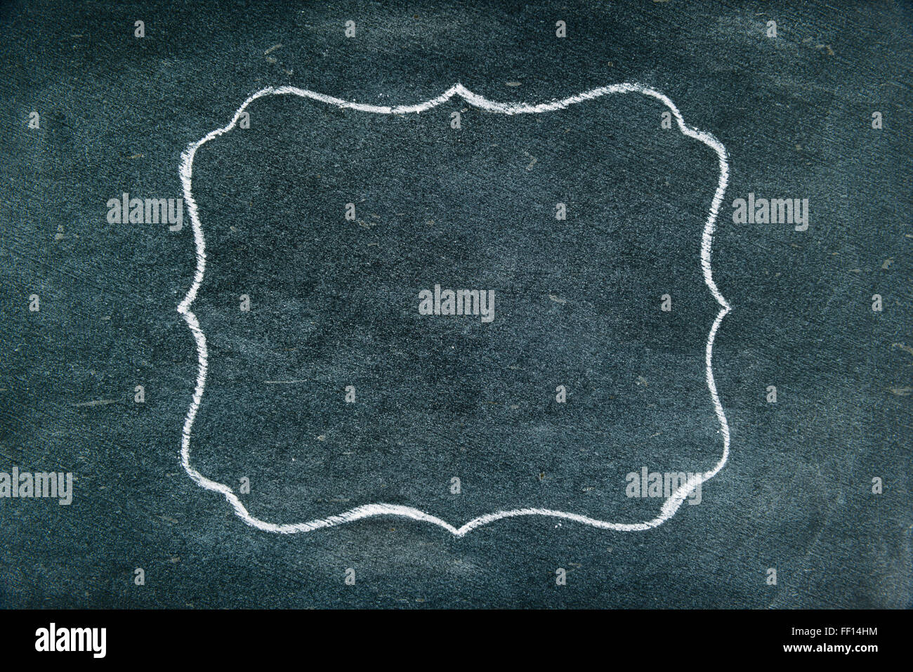 Hand drawing chalk frame on blackboard as design resource, copy paste ...
