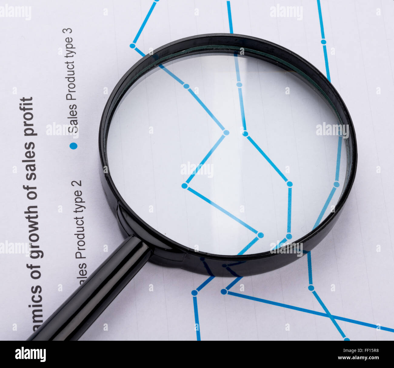 Graph magnifying glass hi-res stock photography and images - Alamy