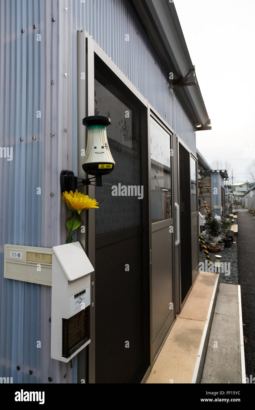 Temporary prefab housing in Kesennuma on February 9, 2016, Miyagi ...