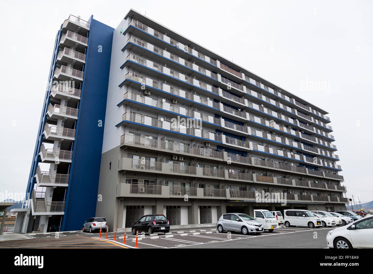 New public housing in the Nango District of Kesennuma on February 9 ...