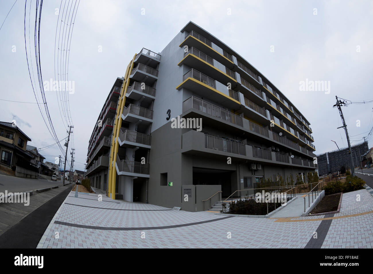 New public housing in the Nango District of Kesennuma on February 9 ...