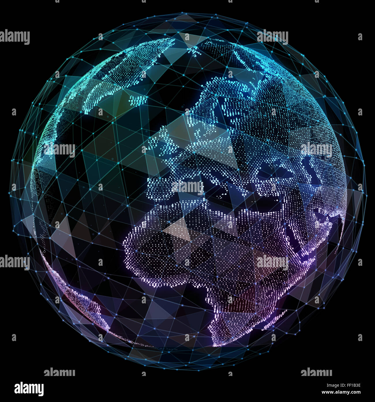 Global network internet technologies. Digital world map Stock Photo - Alamy