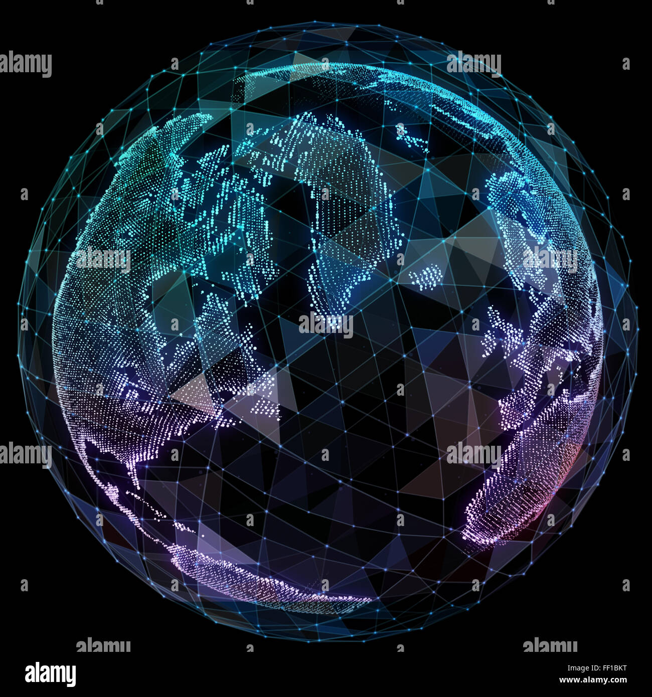 Global network internet technologies. Digital world map Stock Photo - Alamy