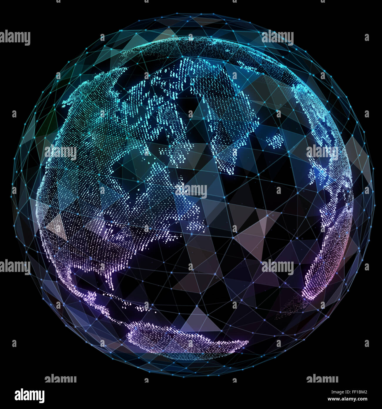 Global network internet technologies. Digital world map Stock Photo - Alamy