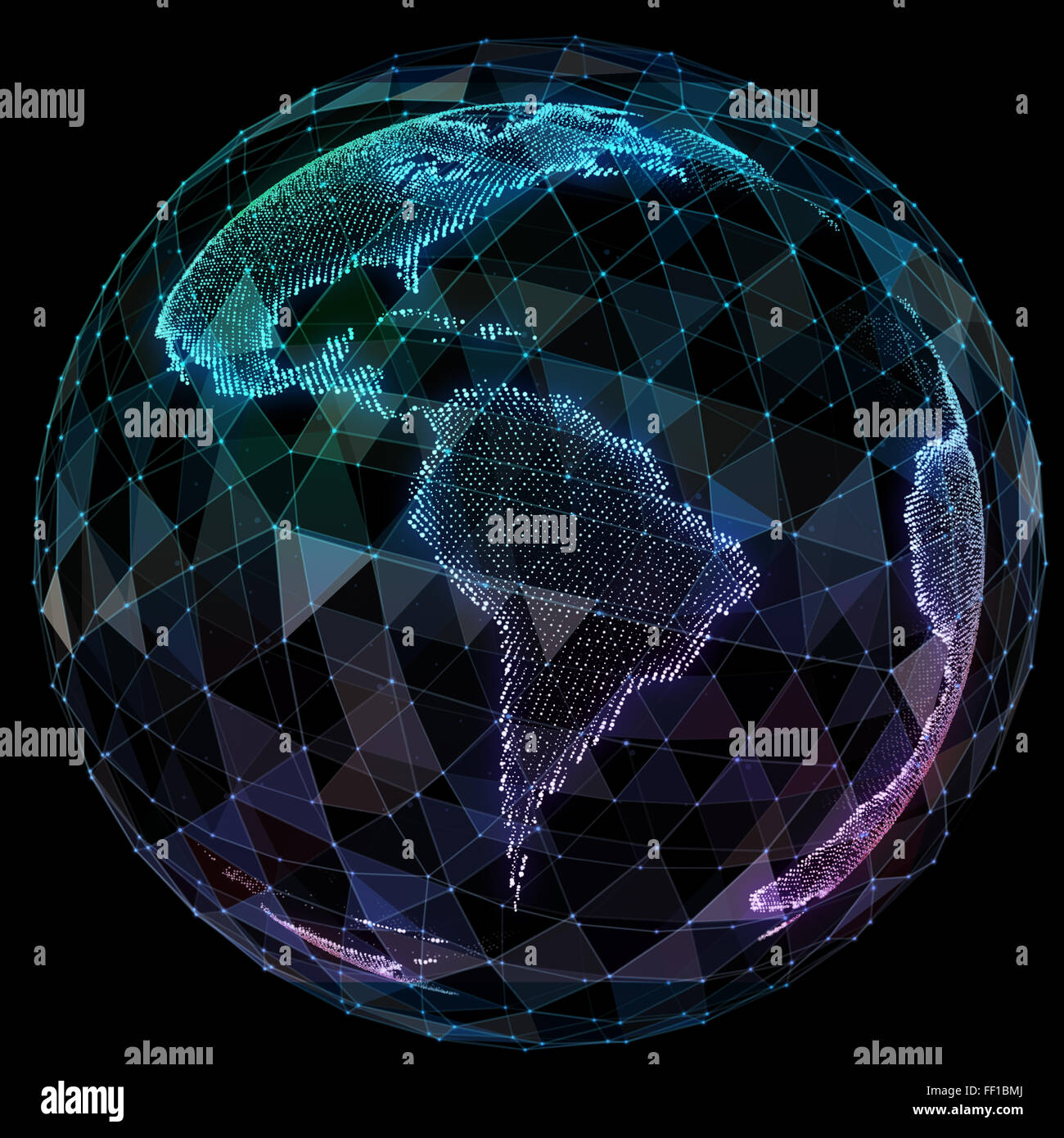 Global network internet technologies. Digital world map Stock Photo - Alamy