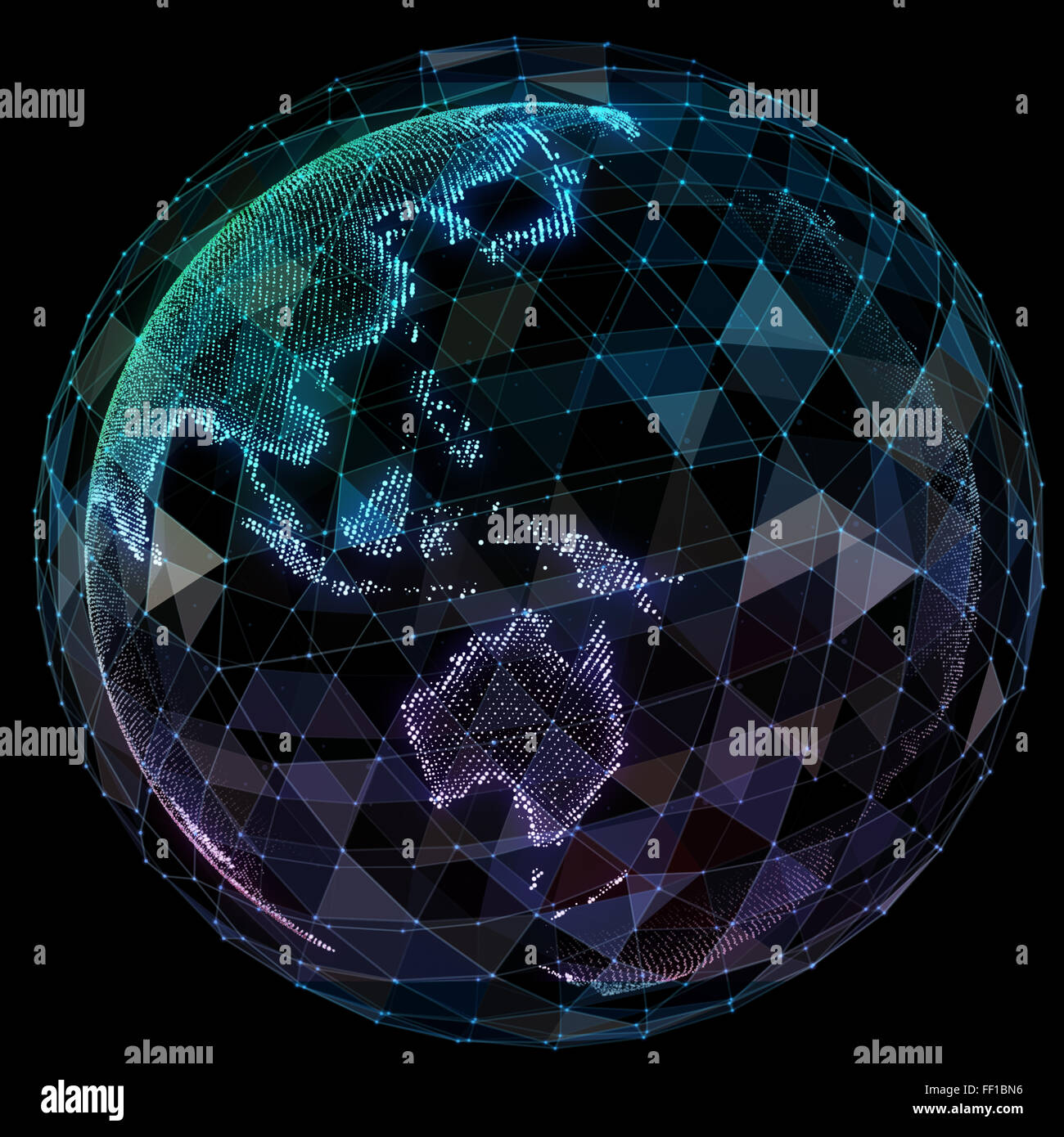 Global network internet technologies. Digital world map Stock Photo - Alamy