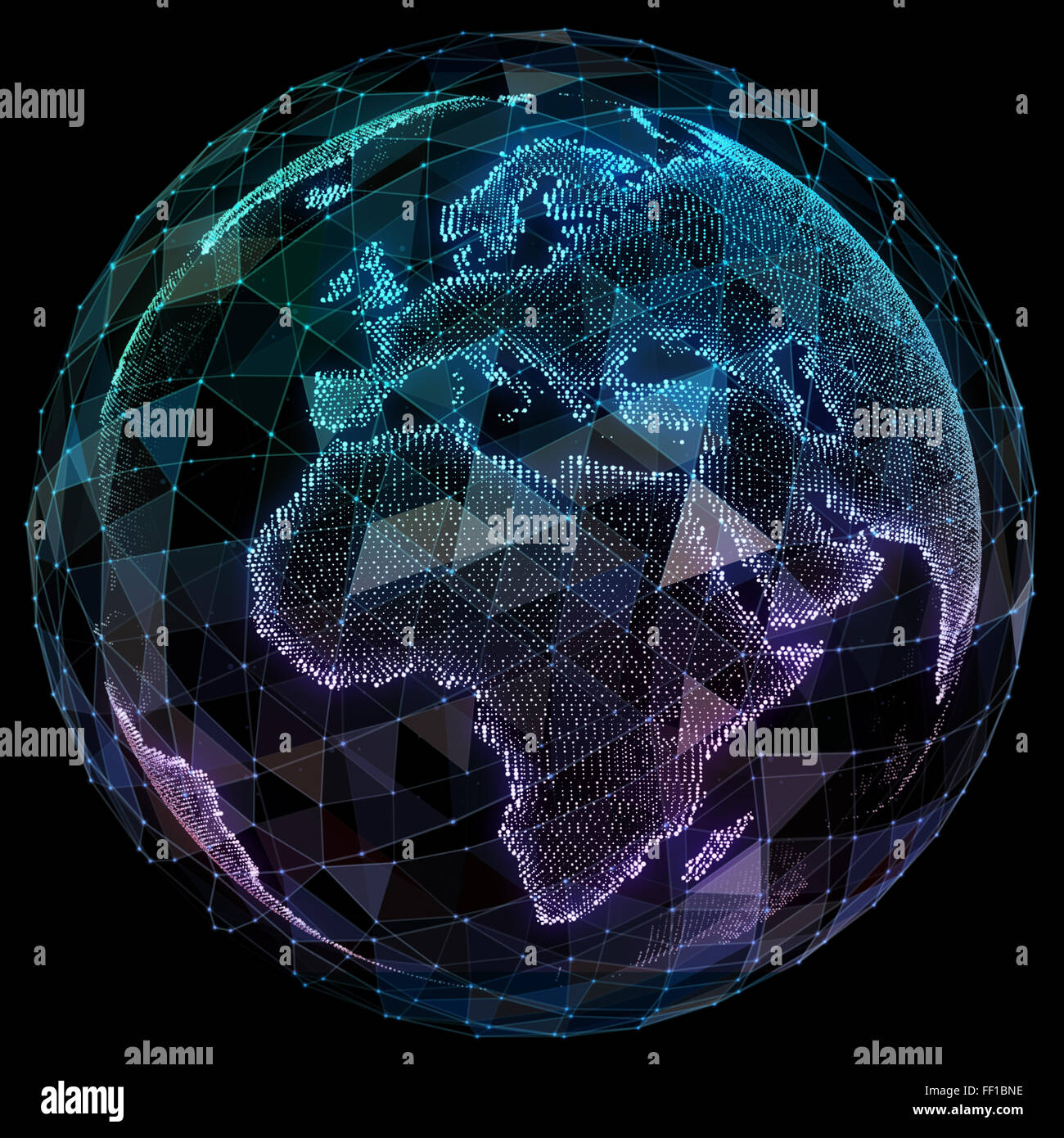 Global network internet technologies. Digital world map Stock Photo - Alamy