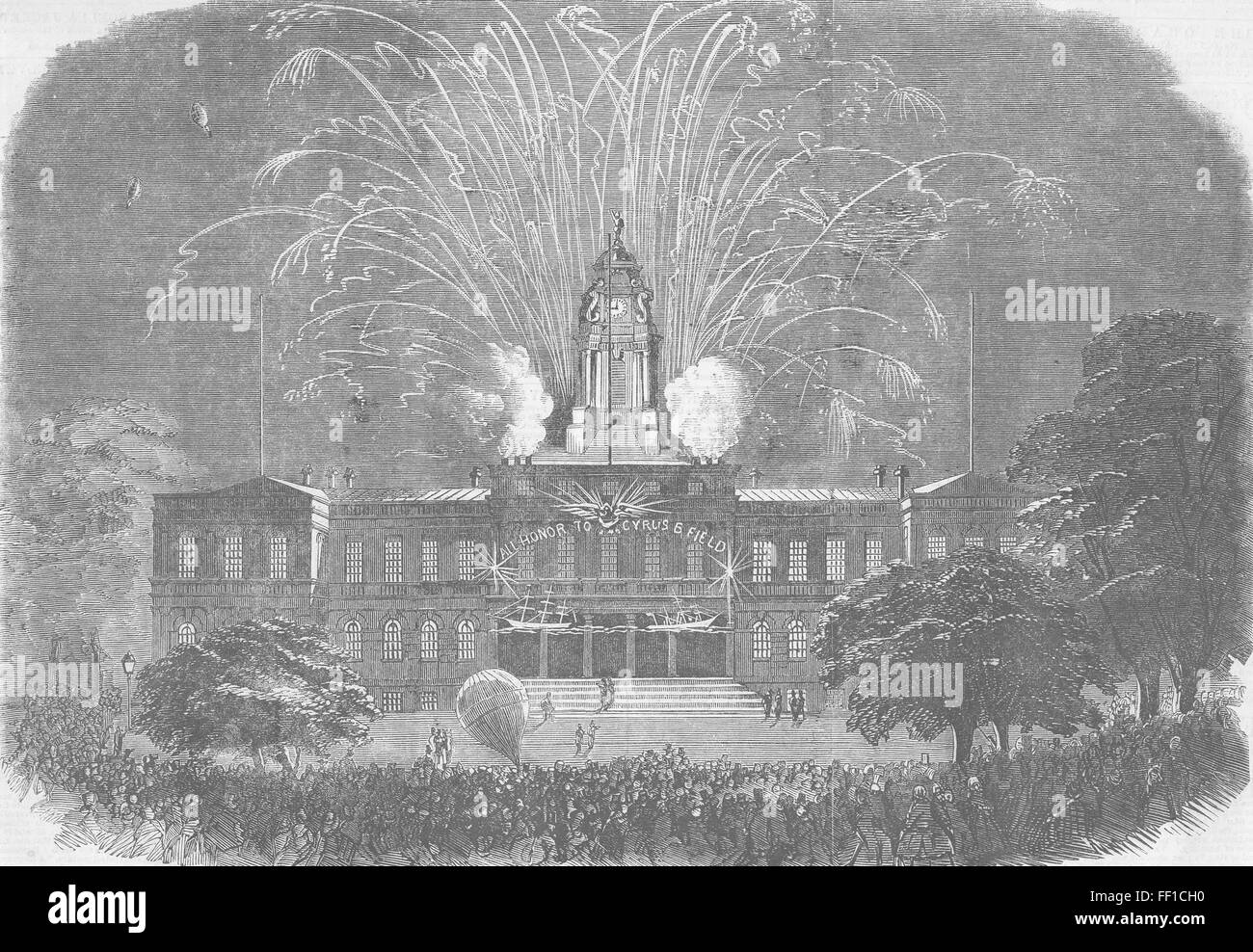 New York Atlantic Telegraph Cable party, city hall 1858. Illustrated ...